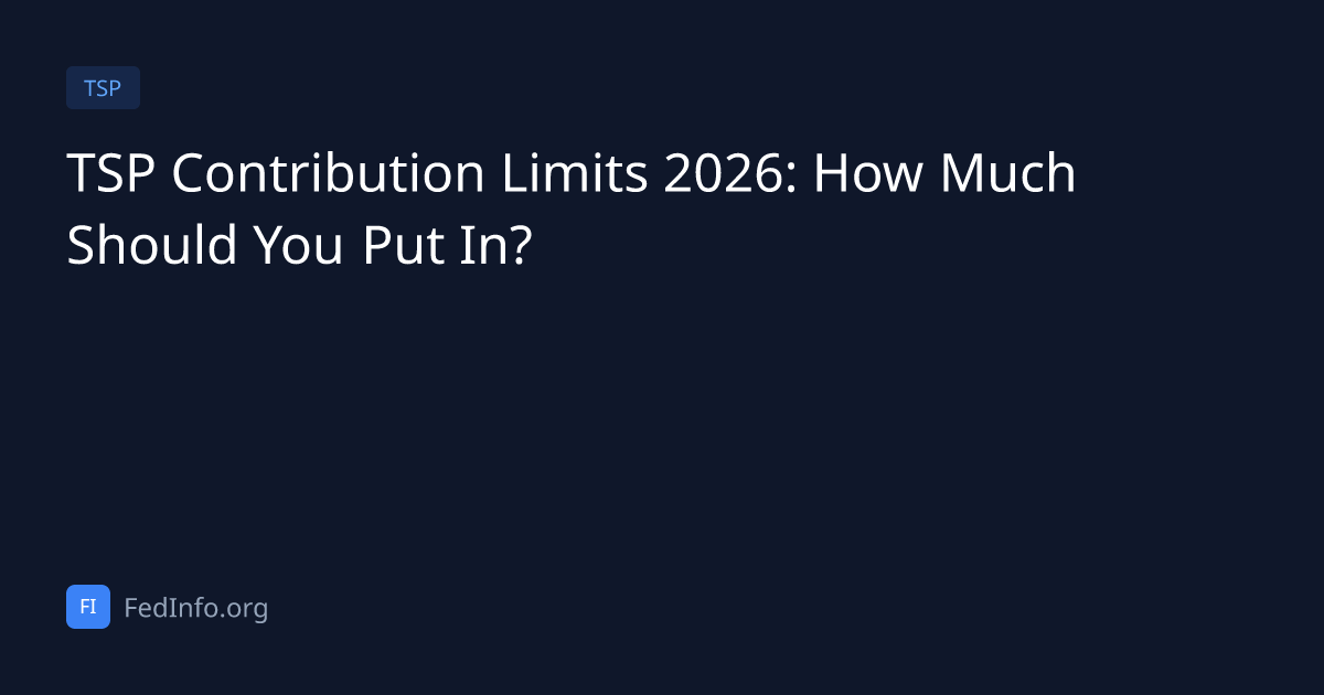 TSP Contribution Limits 2026: How Much Should You Put In? | FedInfo.org